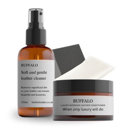Luxury Leather Care Kit - Revives, Nourishes and Polishes Leather
